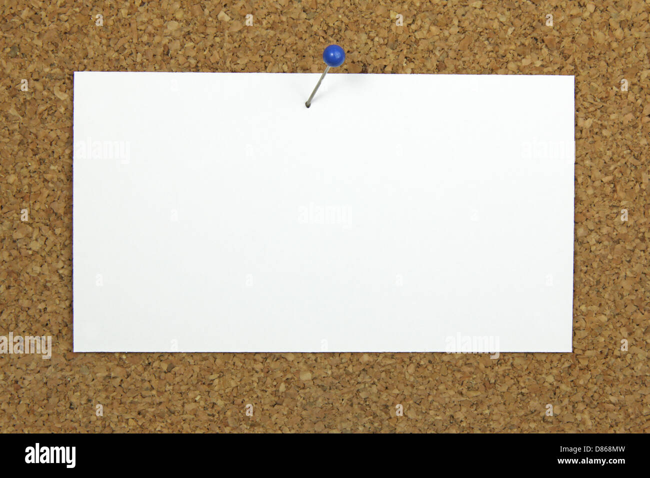 blank notice card pinned to a corkboard with pin Stock Photo - Alamy