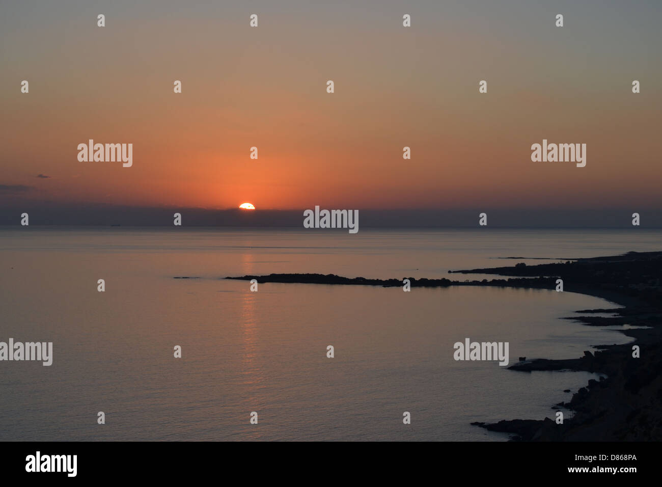 sunset in south creta Stock Photo - Alamy