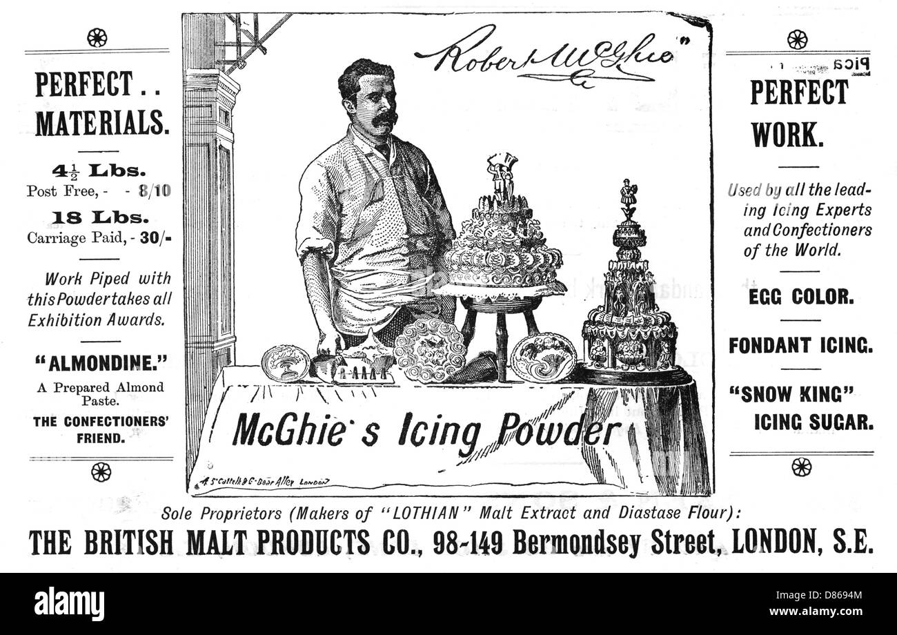 Cake And Cake Maker 1898 Stock Photo - Alamy