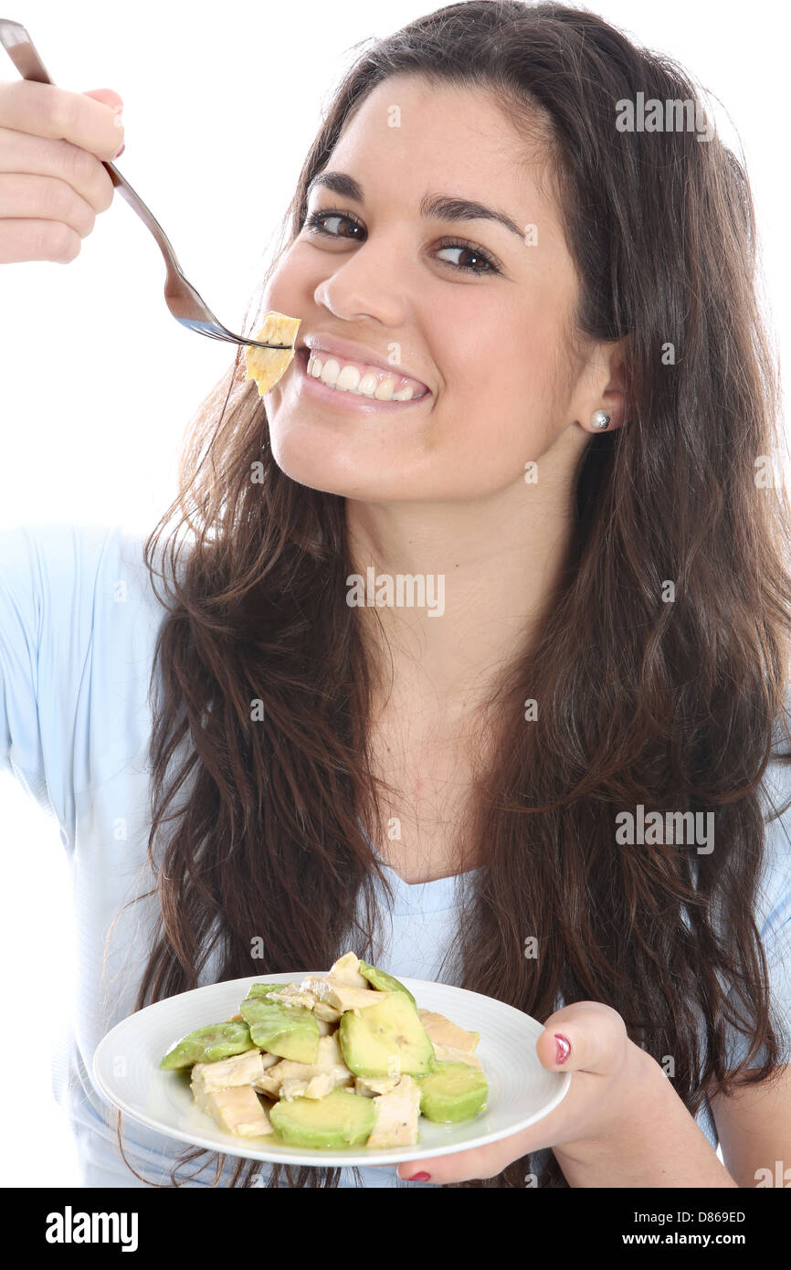 Woman alone eating avocado hi-res stock photography and images - Alamy