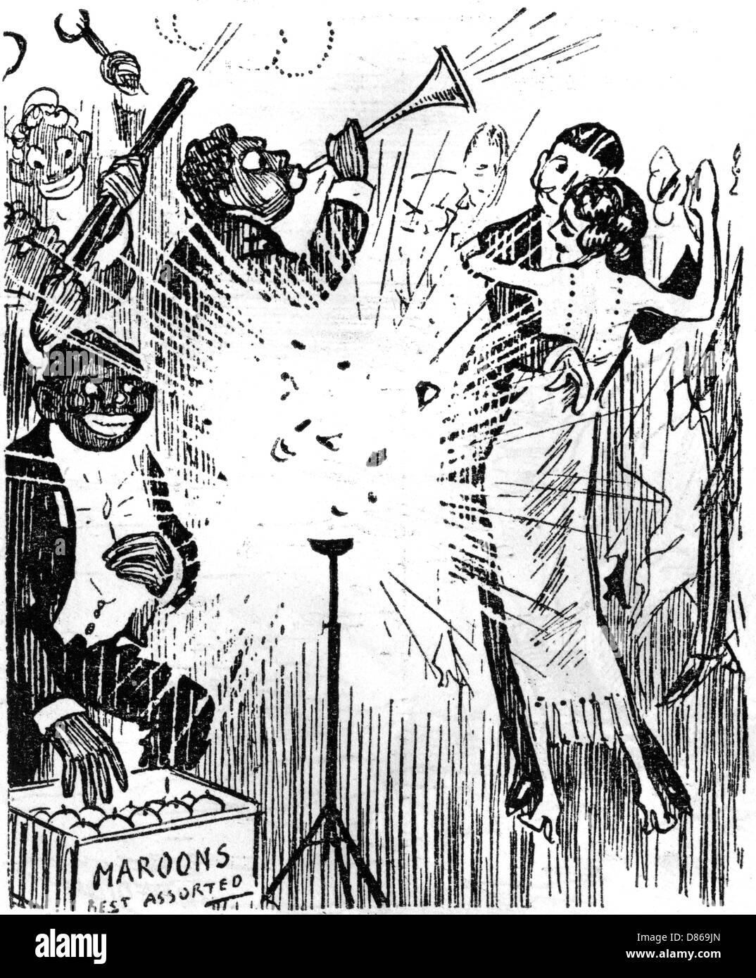 Cartoon, dancing to explosive jazz Stock Photo - Alamy