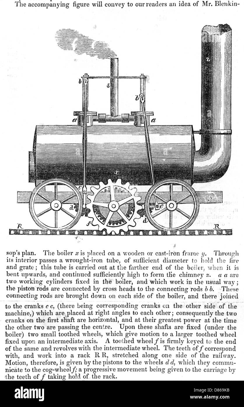 Blenkinsop Locomotive, 1812 Stock Photo - Alamy