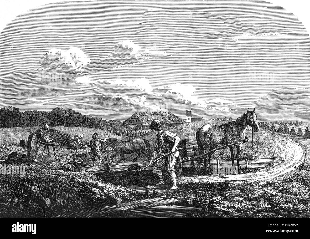 Heating peat Black and White Stock Photos & Images - Alamy