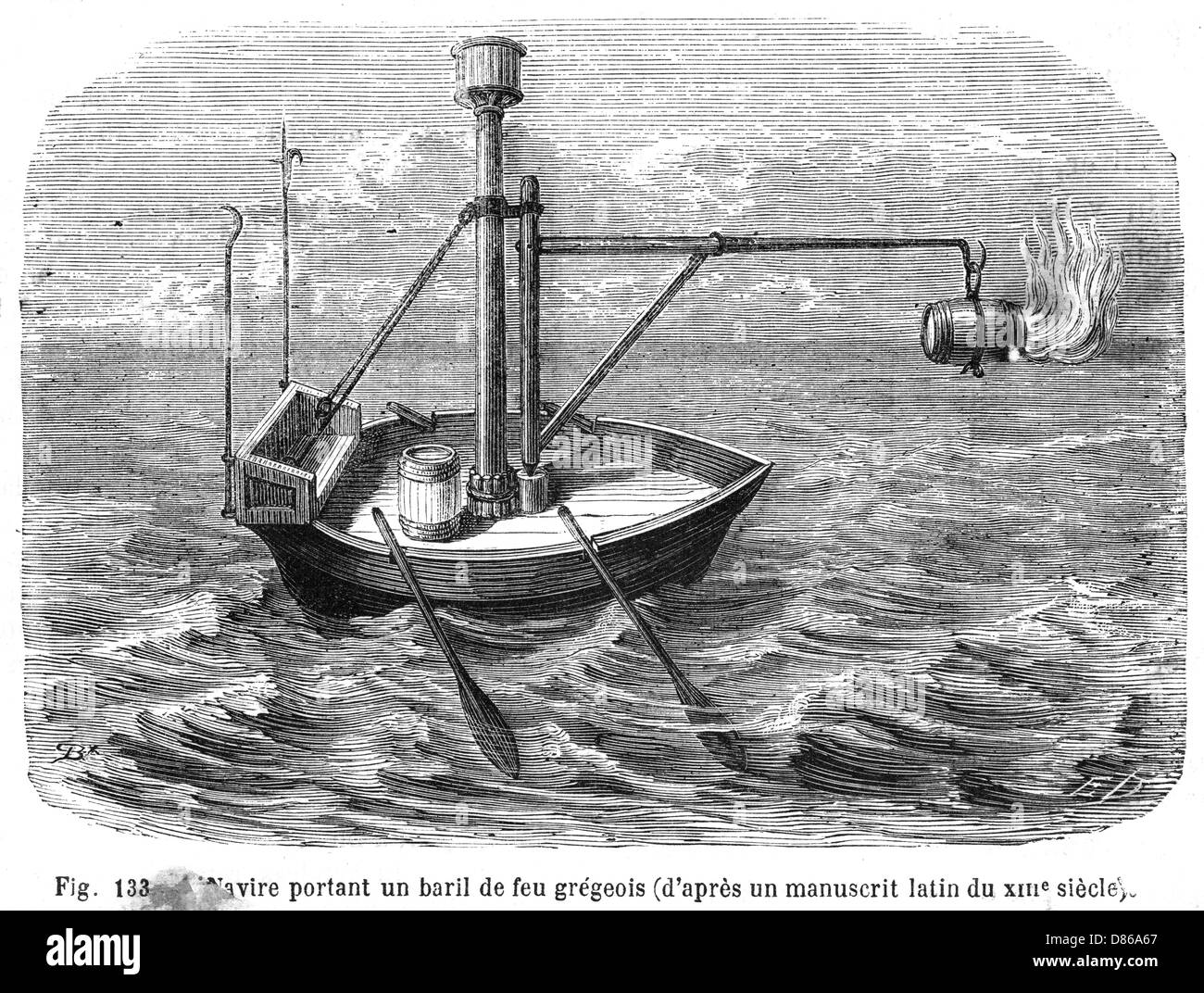 Greek Fire Ship Stock Photo - Alamy