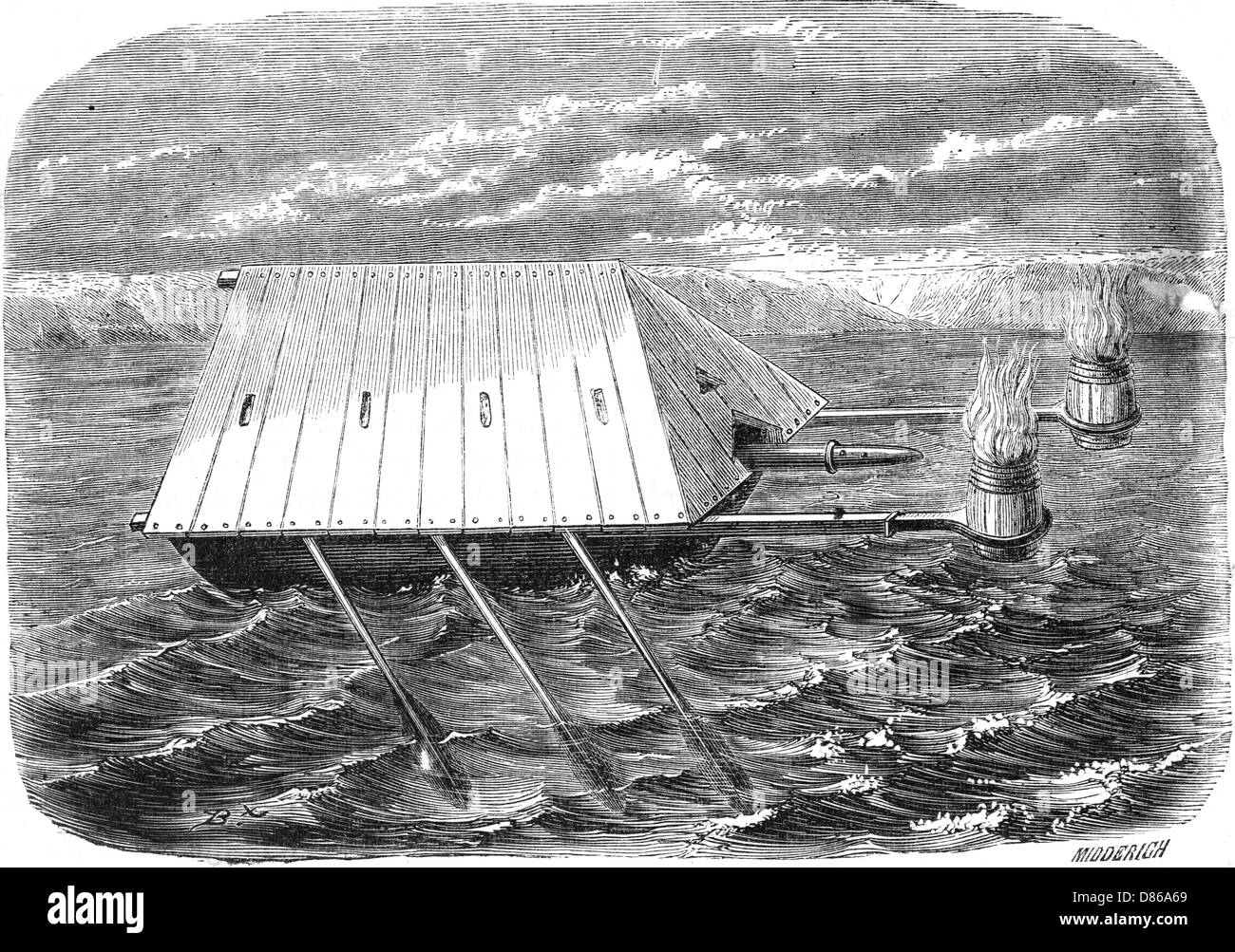 Greek fire ship Stock Photo - Alamy