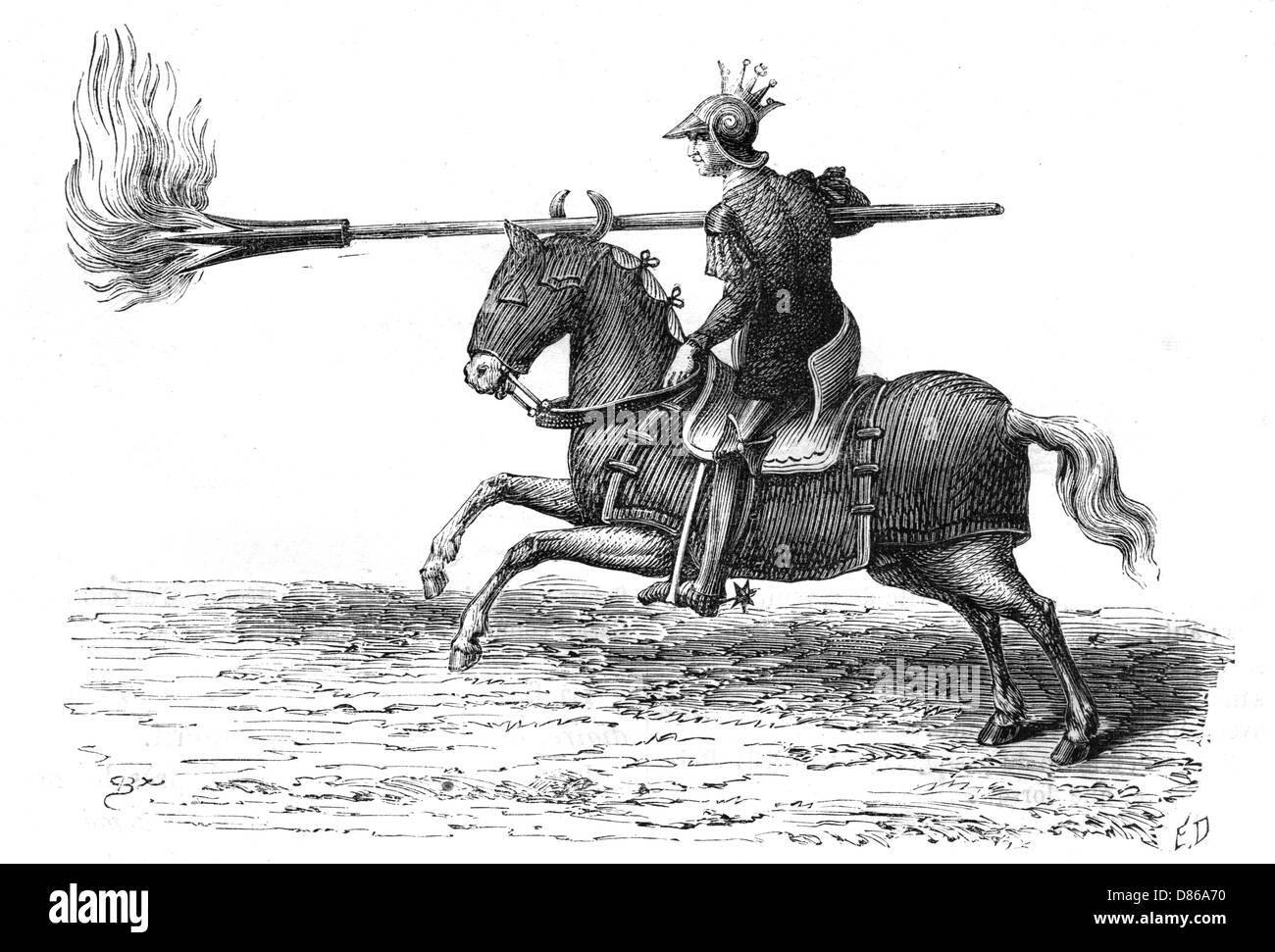 Knight on horseback with lance hi-res stock photography and images - Alamy