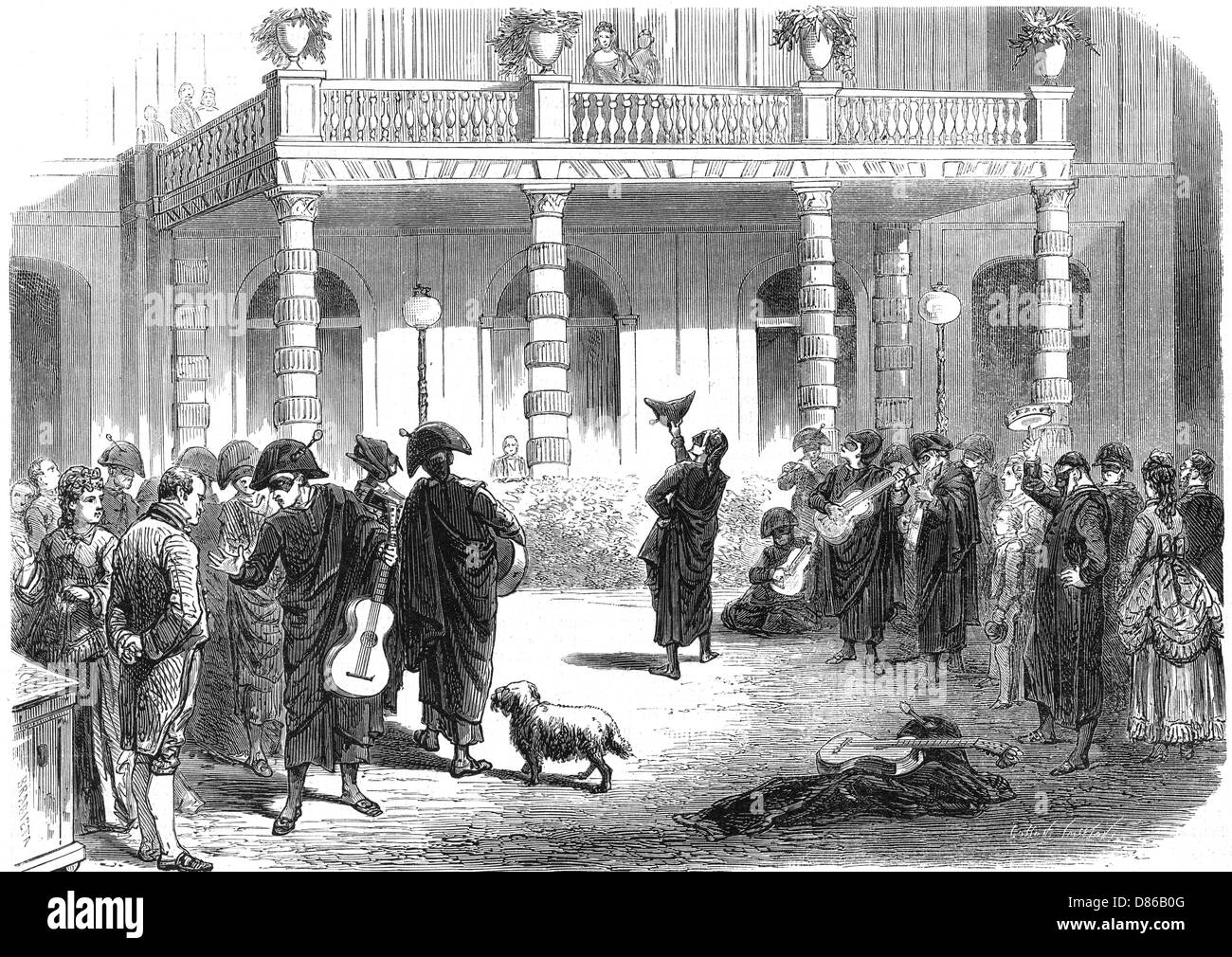 Street music: Queen serenaded, 1870 Stock Photo - Alamy