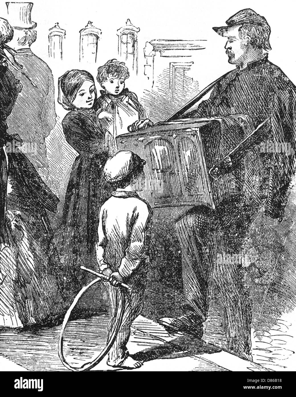 Street music: Organ grinder, 1872 Stock Photo - Alamy