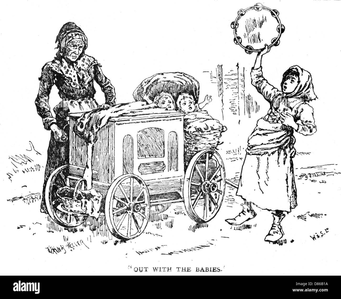 Street music: Organ grinder 1892 Stock Photo - Alamy