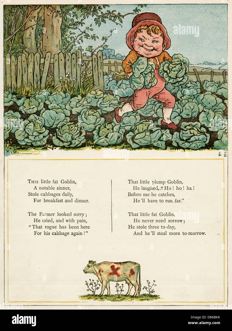 Little fat goblin stealing cabbages Stock Photo - Alamy