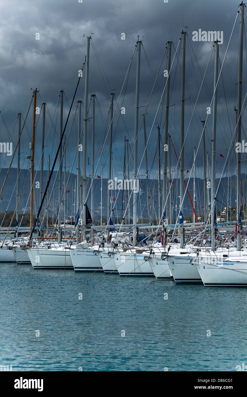 Yachts moored in Gouvia Marina, Corfu, Greece Stock Photo - Alamy