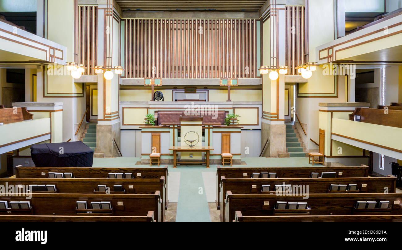 Unity Temple, seminal influential design, architect Frank Lloyd Wright ...