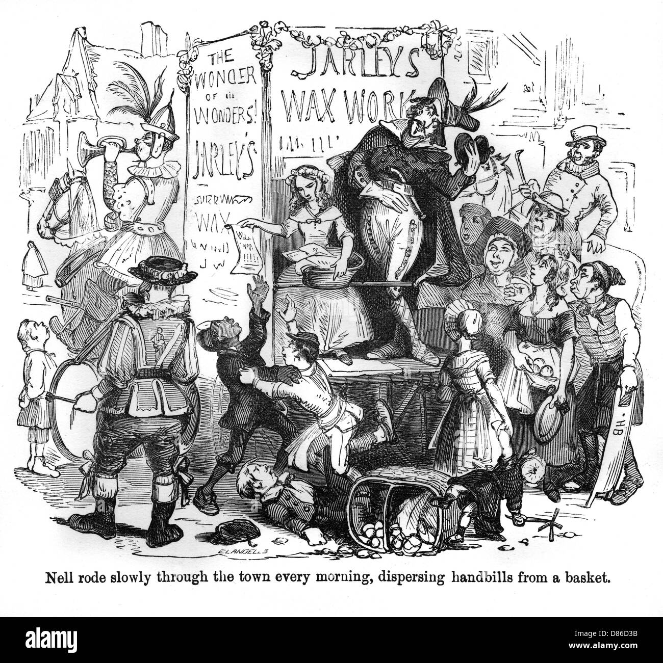 The Old Curiosity Shop Nell Dispersing Handbills Stock Photo - Alamy
