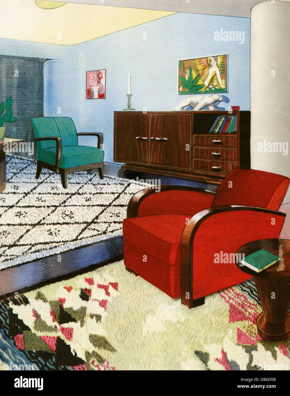 1930s room design hi-res stock photography and images - Alamy
