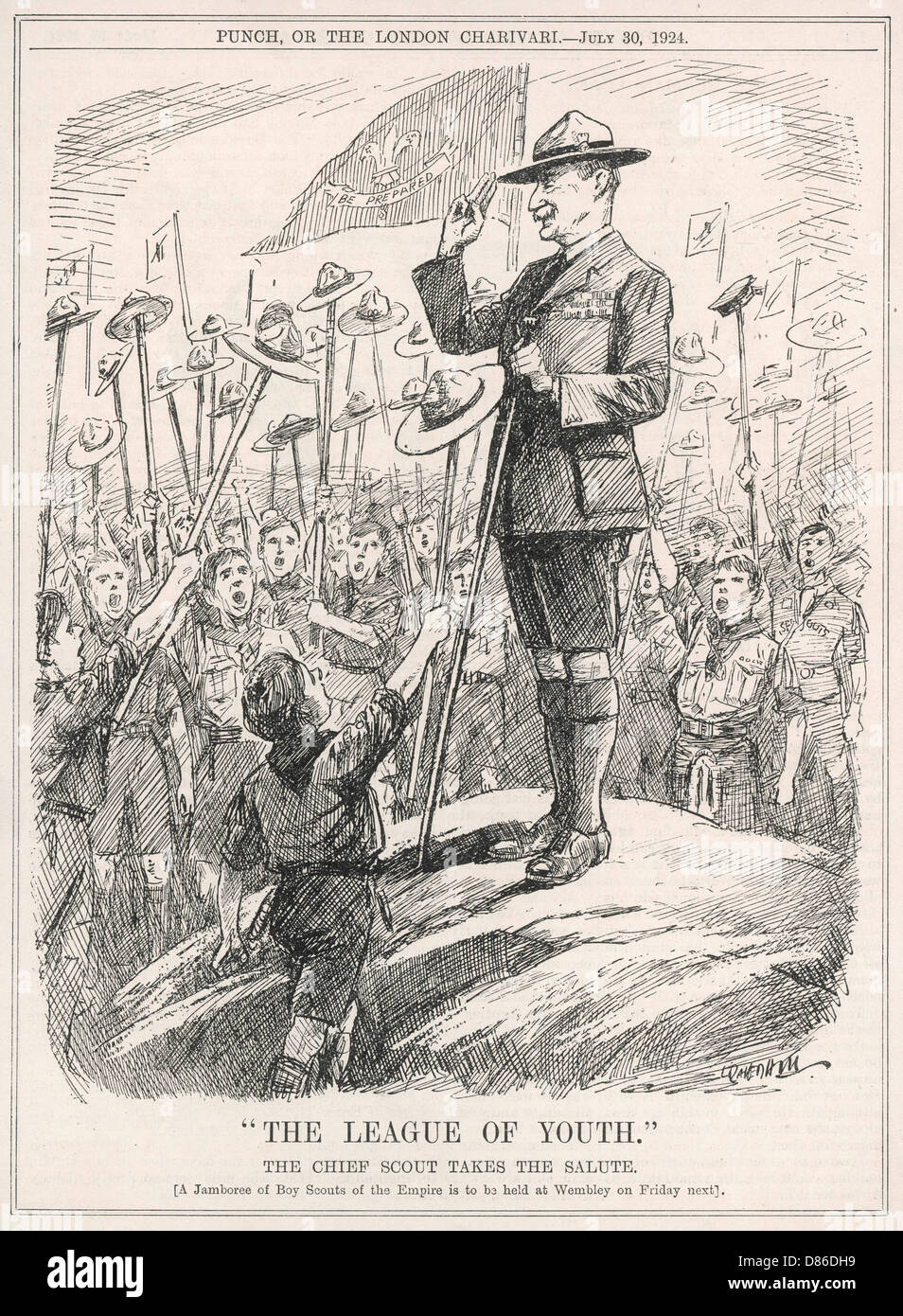 Cartoon, The League of Youth (Baden-Powell Stock Photo - Alamy