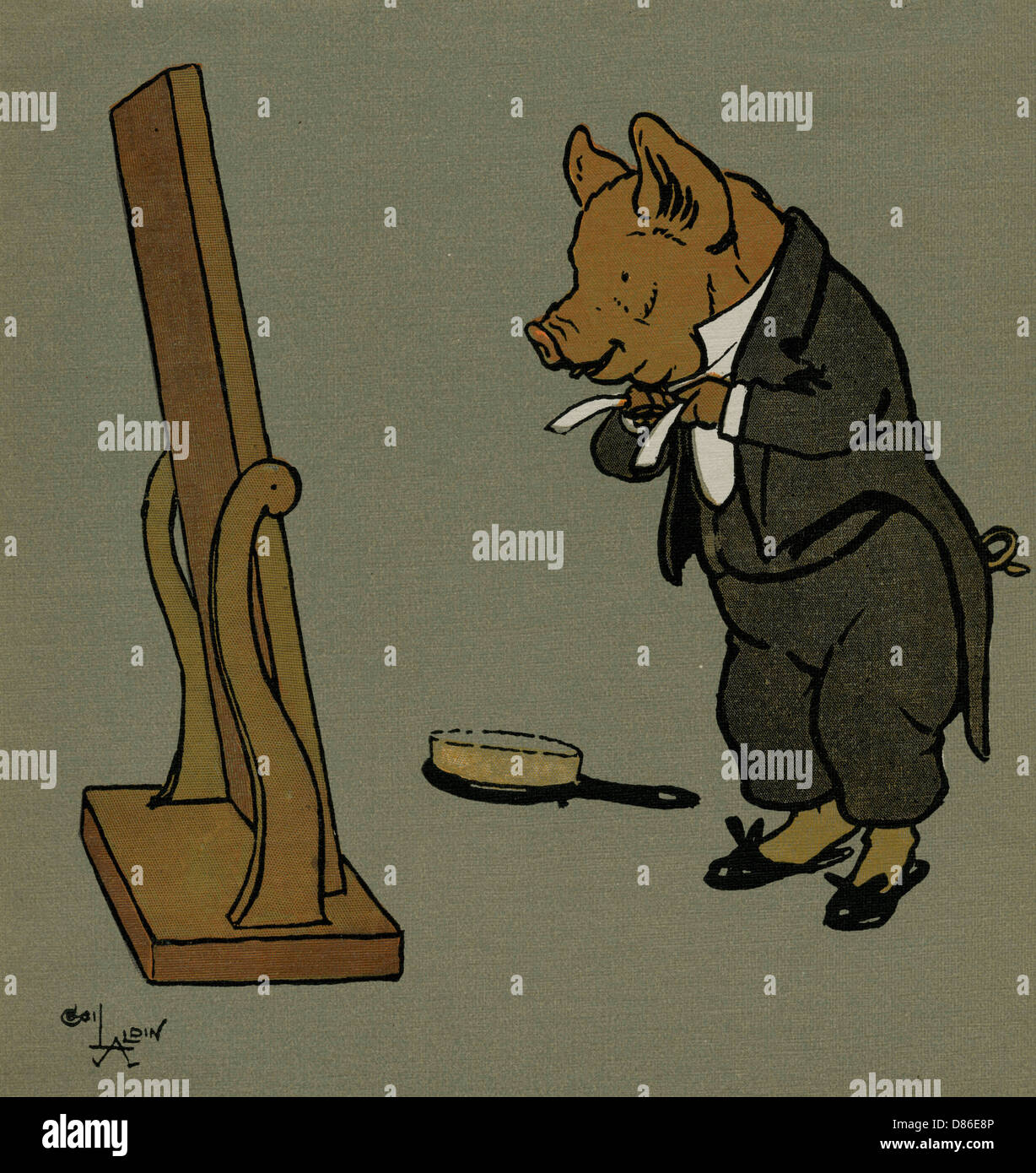 Hungry Peter the pig dresses for his party Stock Photo - Alamy