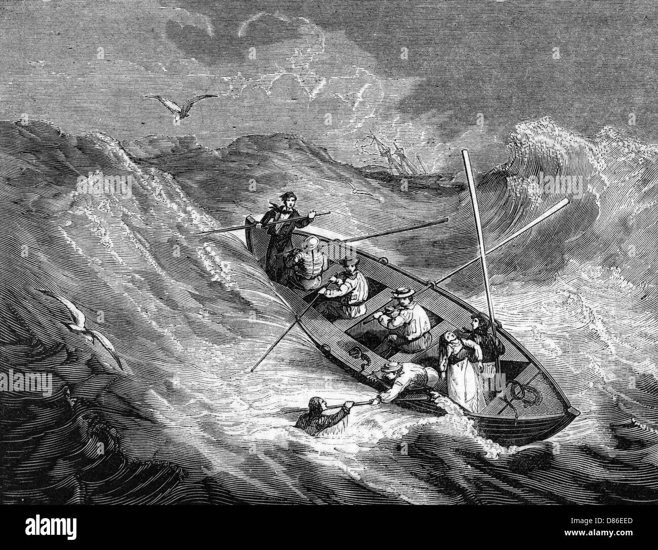 Lifeboat rescue Black and White Stock Photos & Images - Alamy