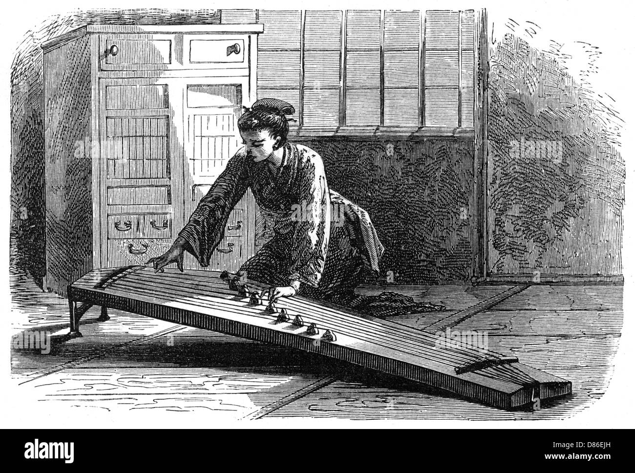 The koto, a Japanese musical instrument Stock Photo - Alamy