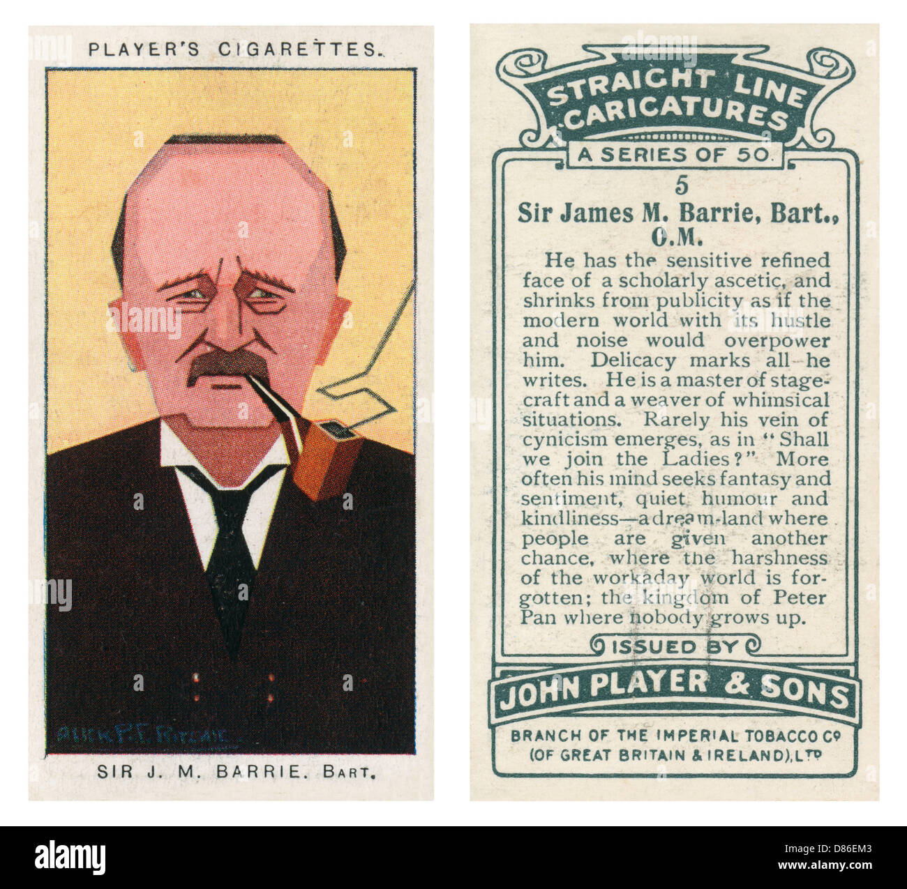 J M Barrie - Scottish Author and Dramatist Stock Photo - Alamy