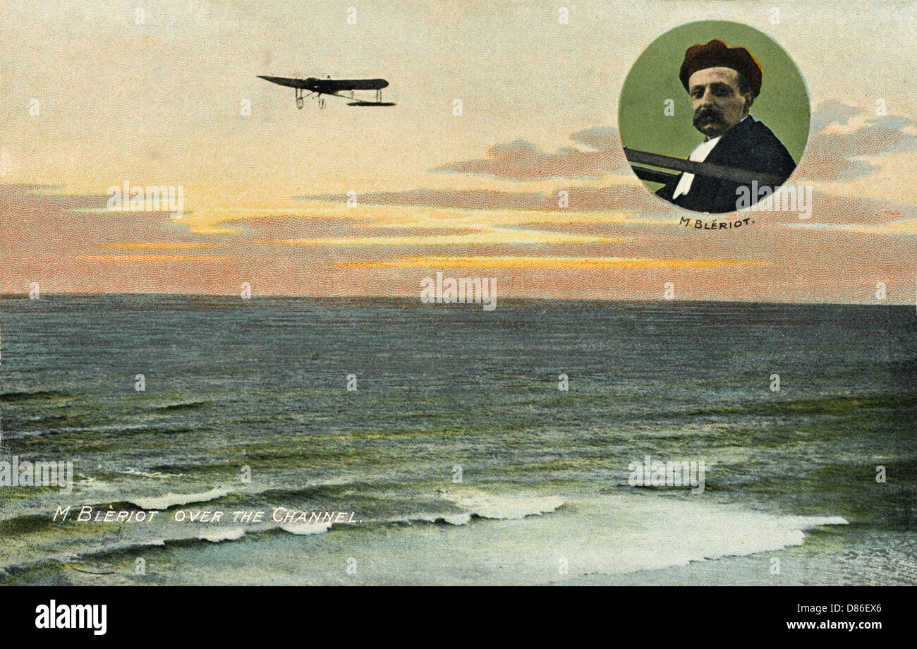 Postcard of First Air Crossing of English Channel Stock Photo - Alamy