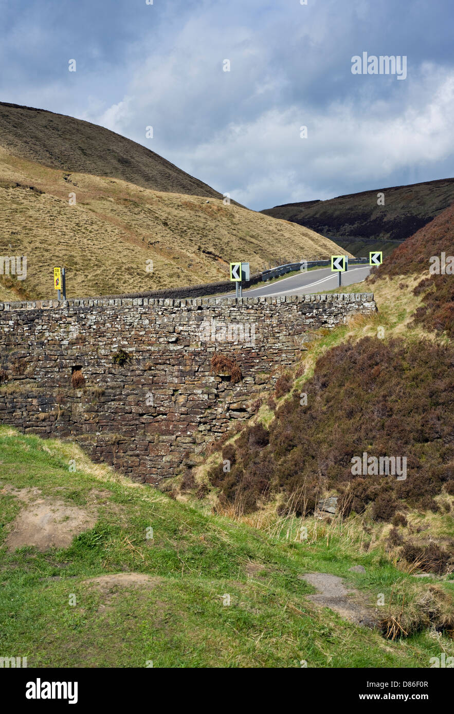 View of the A57 Snake Pass in the Derbyshire Peak District, England, UK ...
