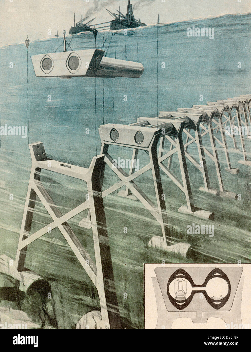 French Engineer Veyrriera Proposes Tunnel in Sea Stock Photo - Alamy