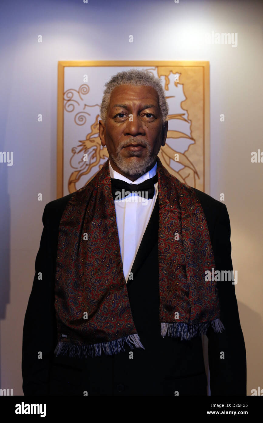 A wax figure of actor Morgan Freeman Stock Photo - Alamy