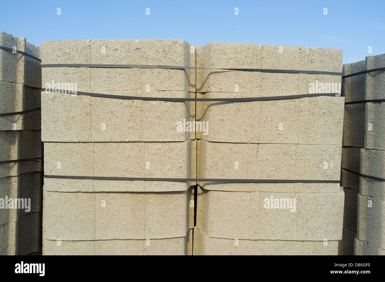 Concrete blocks piled up ready to be used Stock Photo - Alamy