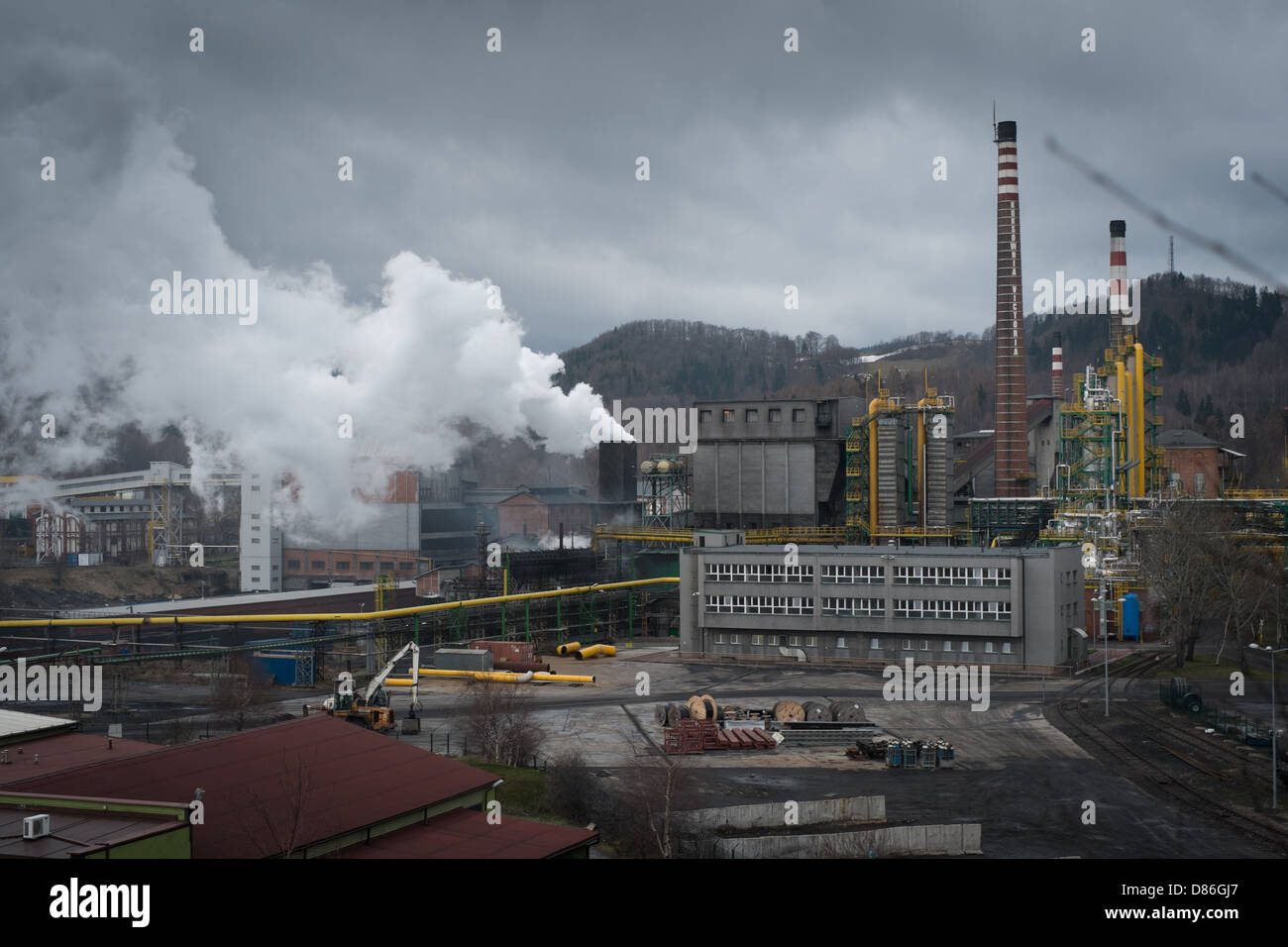 Factory smoke and trees hi-res stock photography and images - Alamy
