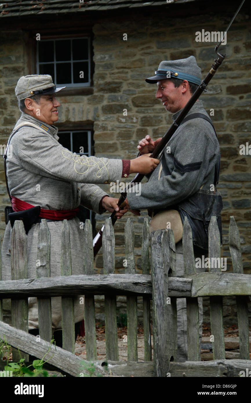 American civil war reenactor uniform costume re enactment hi-res stock ...