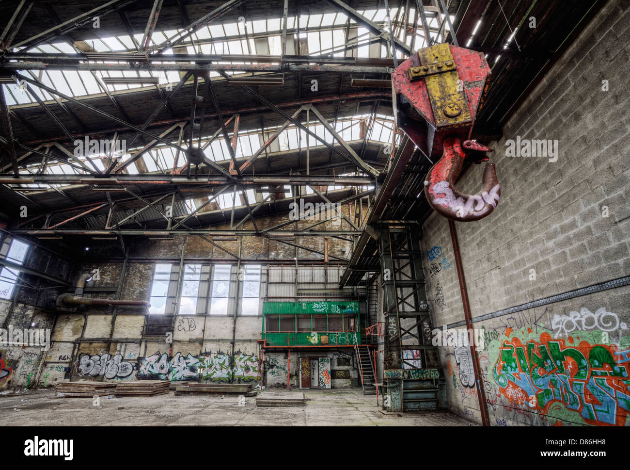 Interior of abandoned factory Stock Photo - Alamy