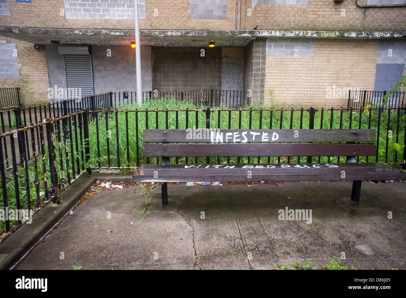 The empty massive NYCHA Prospect Plaza housing project complex in the ...