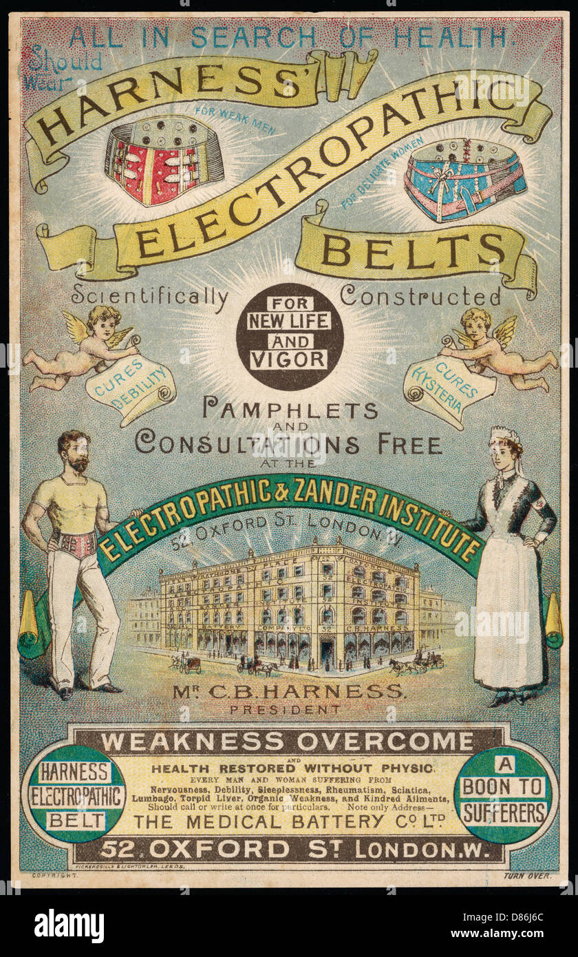 Advert for Electropathic belts Stock Photo - Alamy