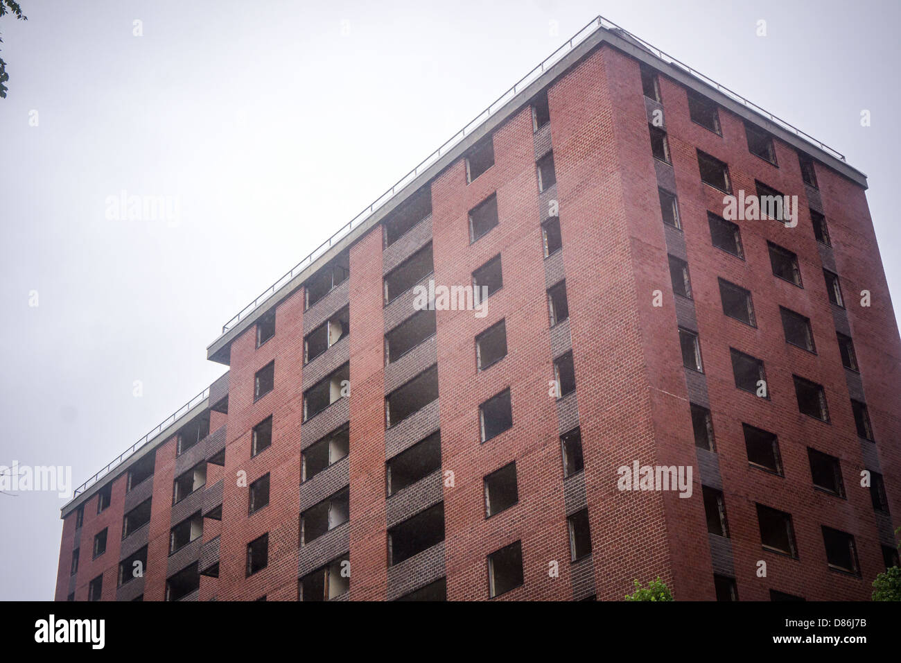 The empty massive NYCHA Prospect Plaza housing project complex in the ...