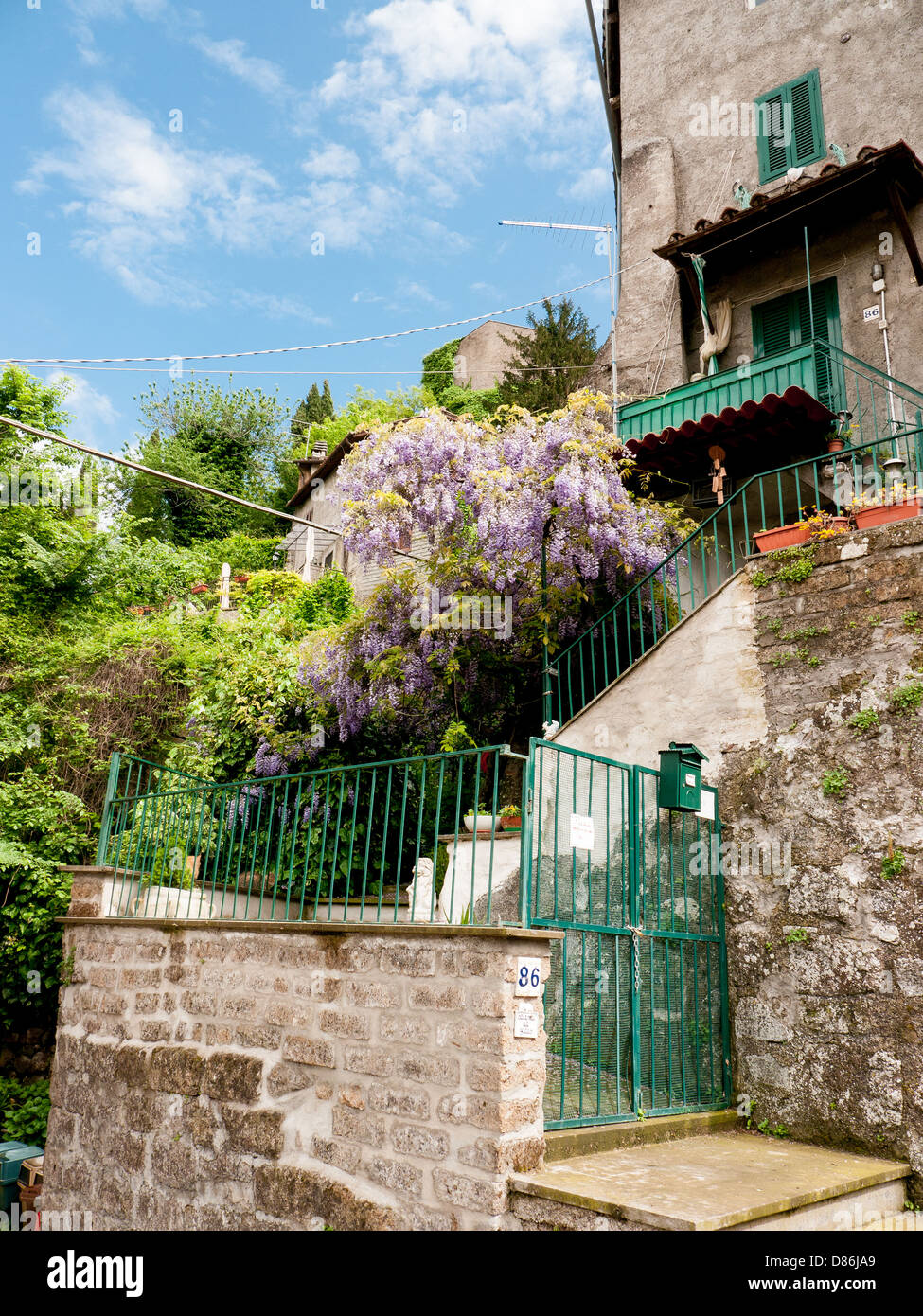 A house in the medieval hill top town of Soriano nel Cimino, Umbria ...