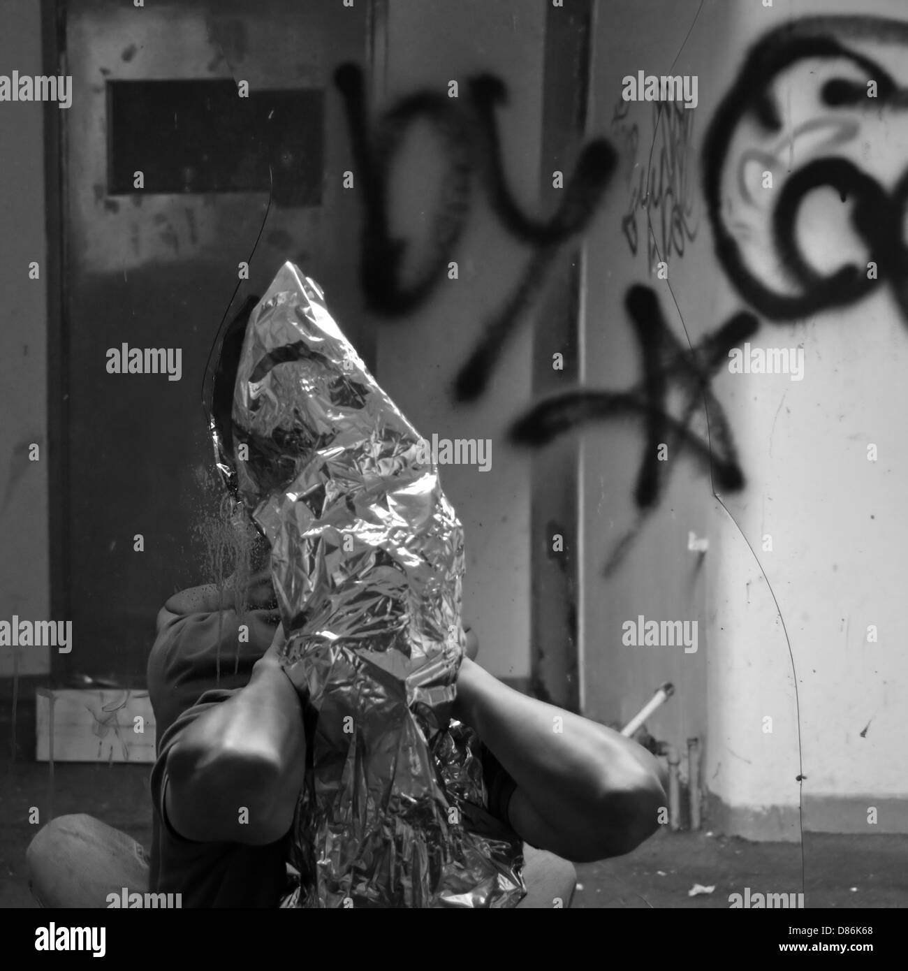 Broken Mirror Reflection Man