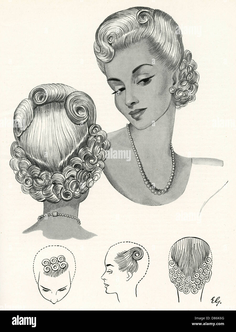 Pompadour hairstyle 1940s Stock Photo - Alamy