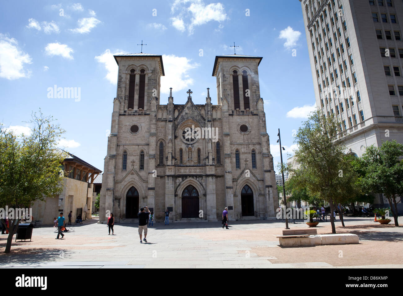 A view of the Cathedral of San Fernando in San Antonio, Texas Stock ...