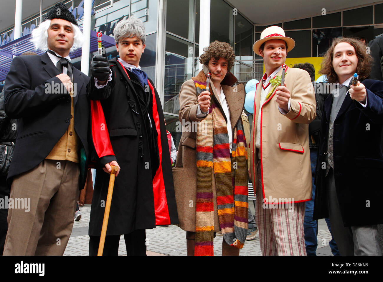 Fans of the British science fiction television series Dr Who dressed as ...