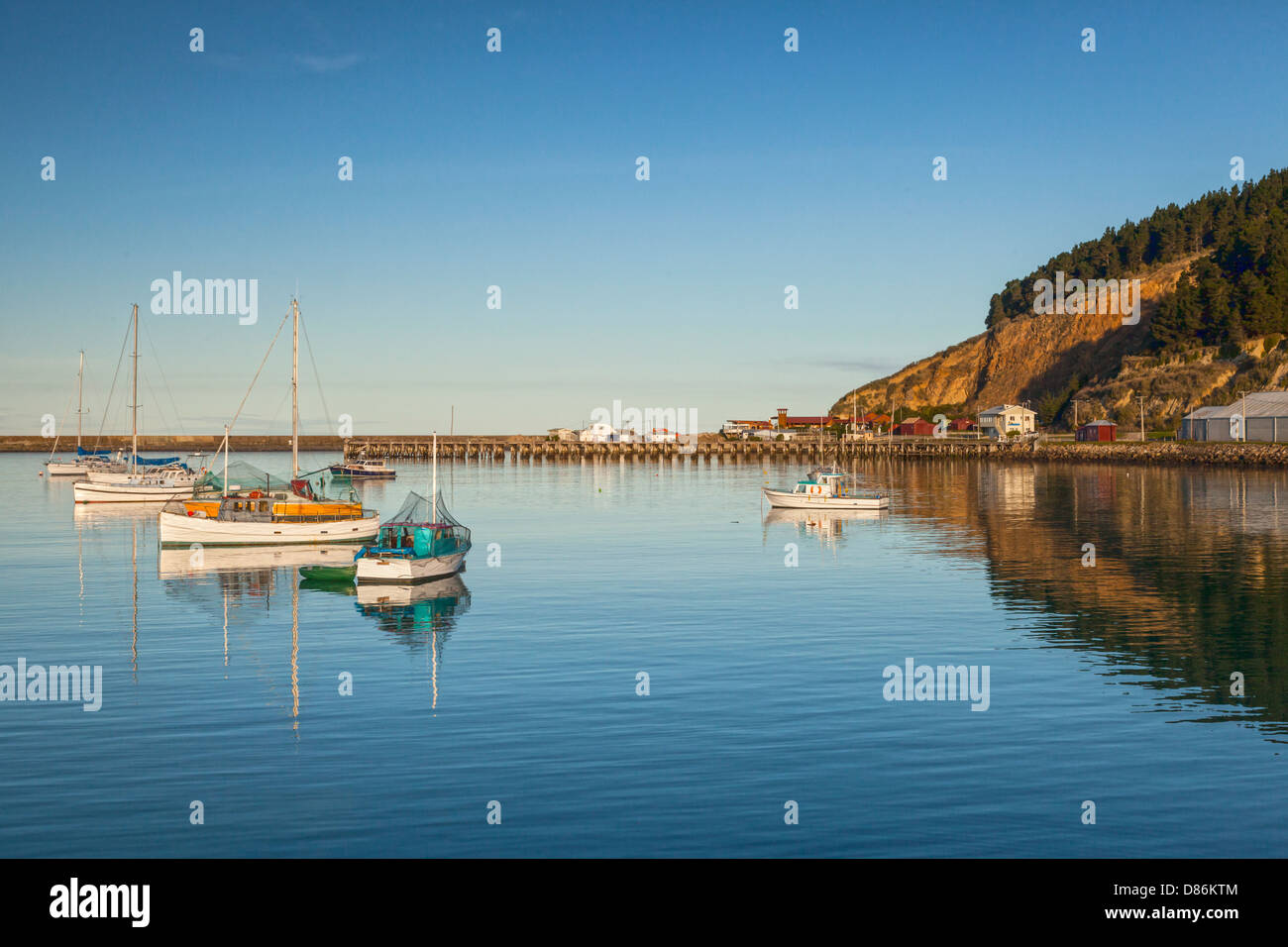 Boats in Oamaru Harbour, Otago, New Zealand Stock Photo - Alamy
