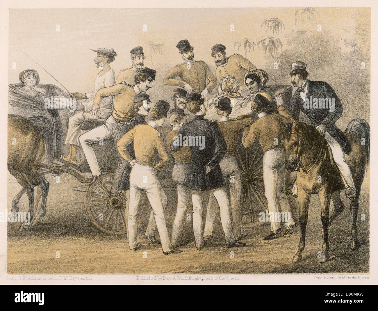 Ladies in their carriage in India 1860 Stock Photo - Alamy