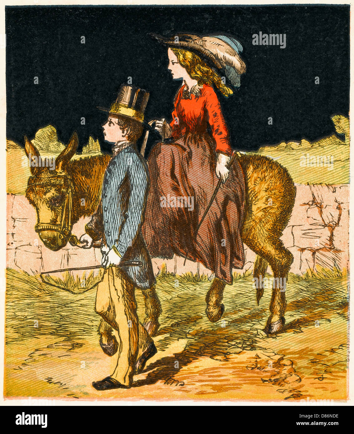 Children on donkey hi-res stock photography and images - Alamy