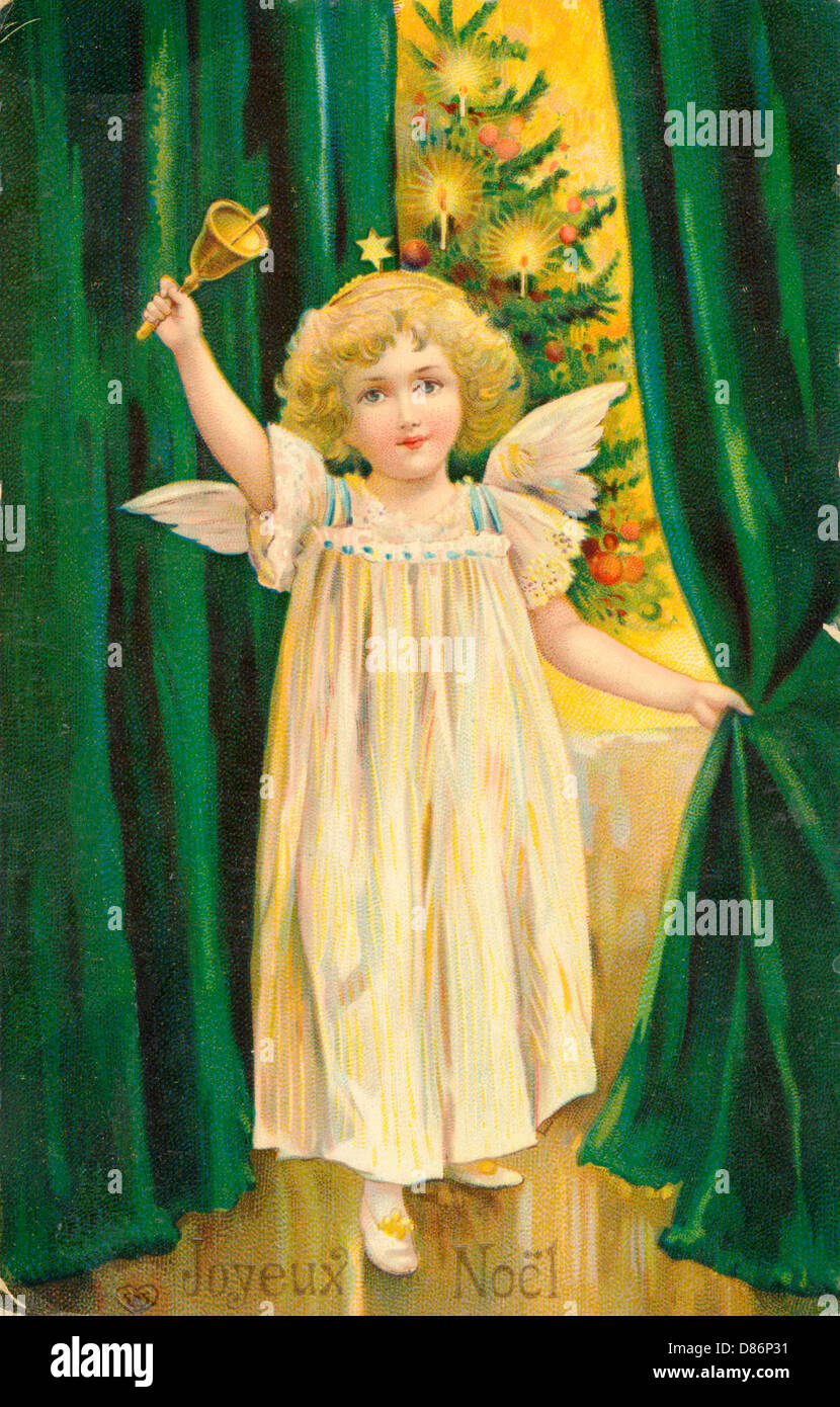 Angel with Bell Stock Photo - Alamy