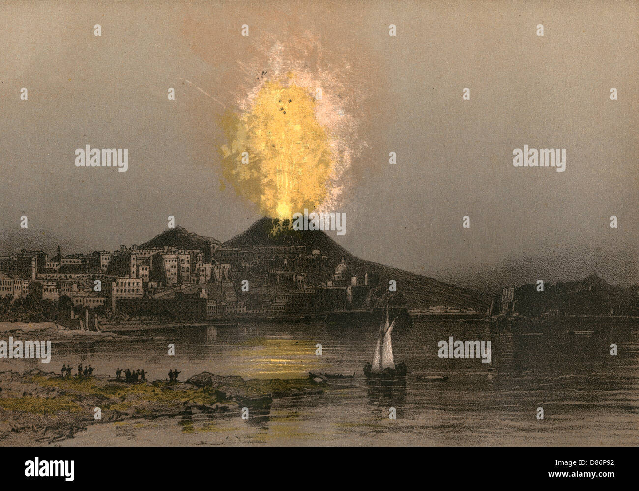 The volcano Vesuvius erupting1894 Stock Photo - Alamy