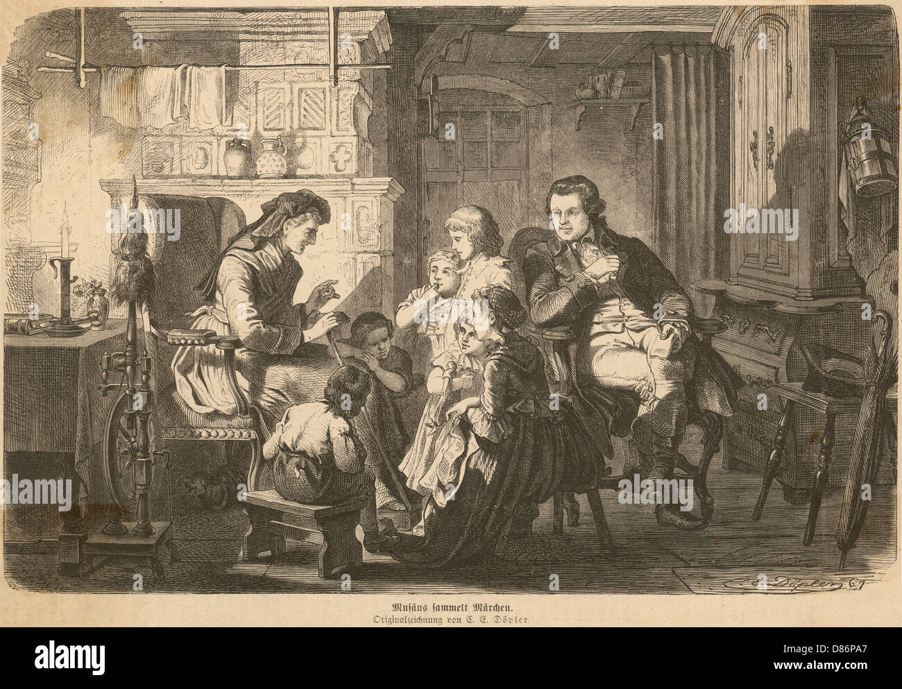 J. K. A Musaeus collecting folk stories Stock Photo - Alamy