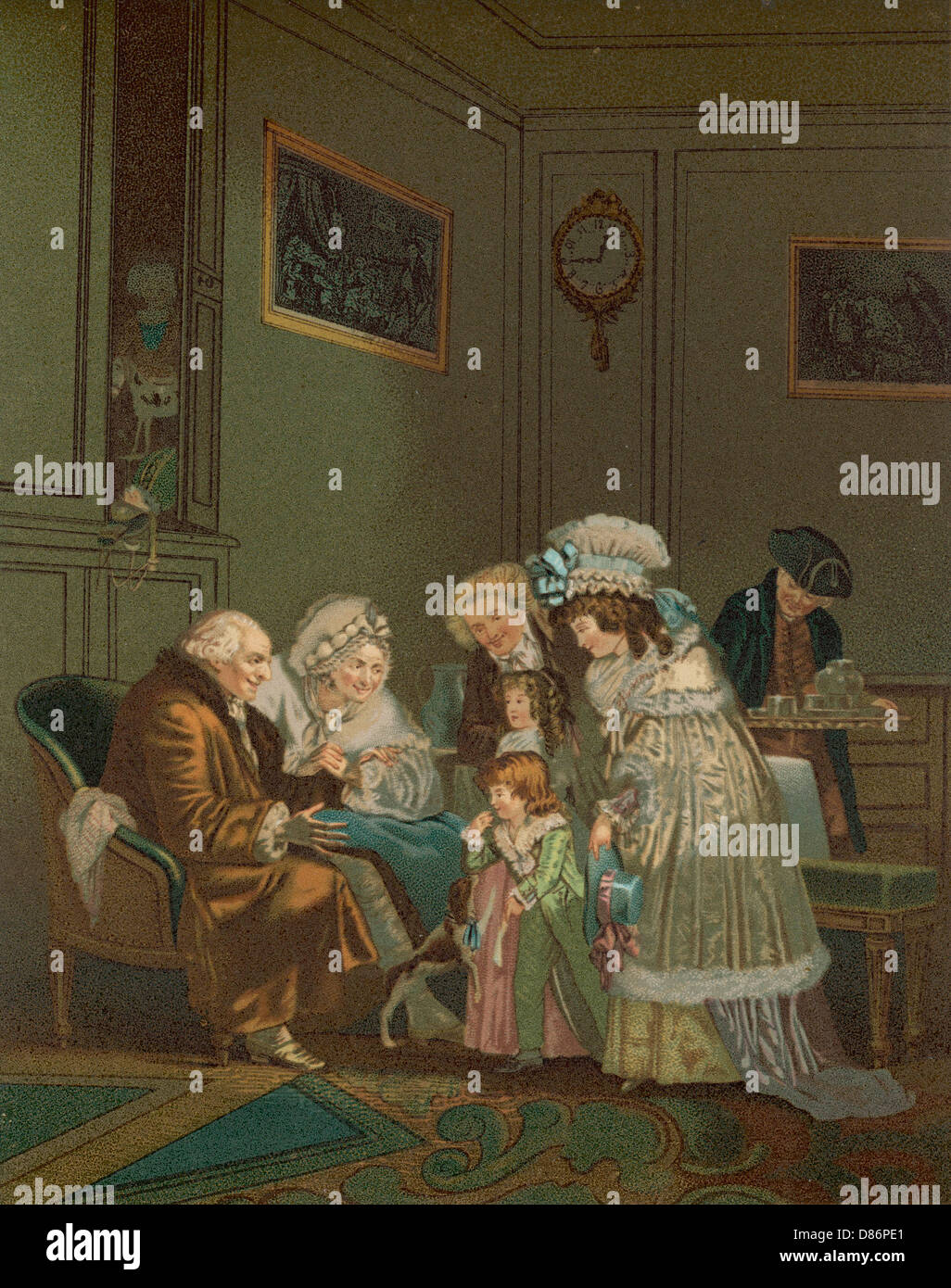 Social French Family Stock Photo - Alamy