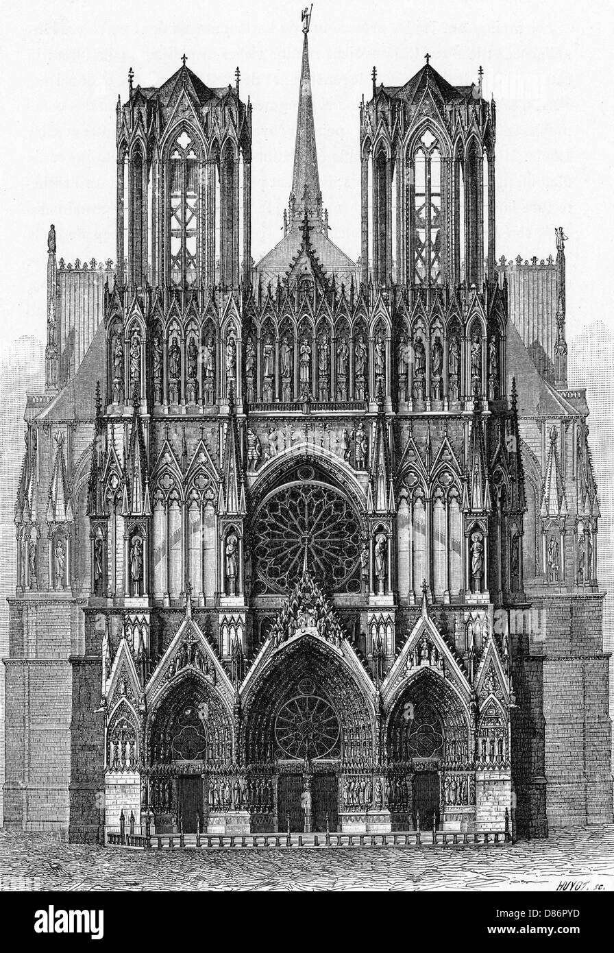 Reims cathedral Black and White Stock Photos & Images - Alamy