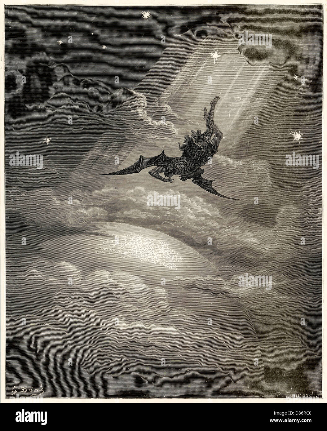 Satan Flies to Earth Stock Photo - Alamy