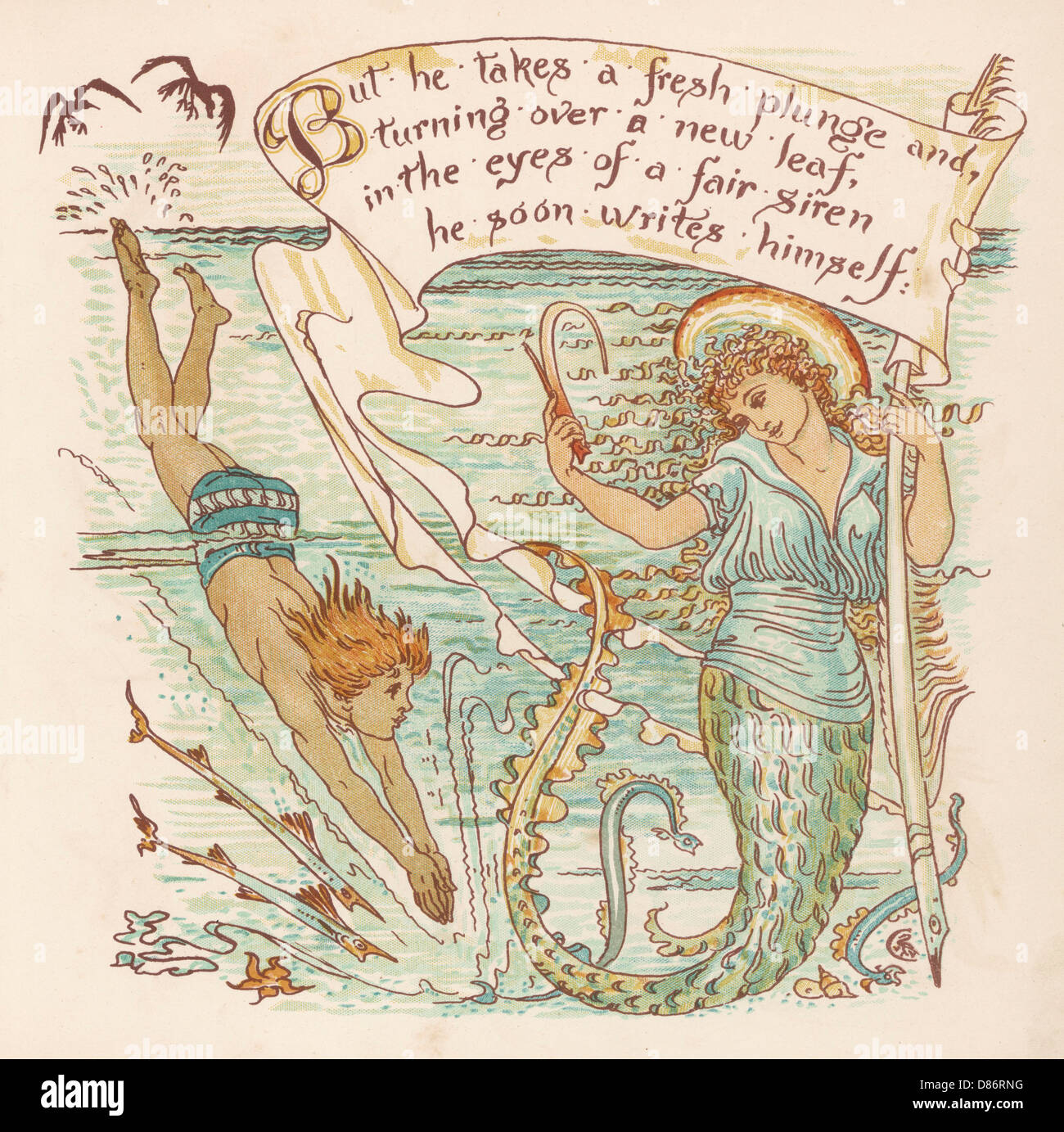 Boy Meets Mermaid Stock Photo - Alamy