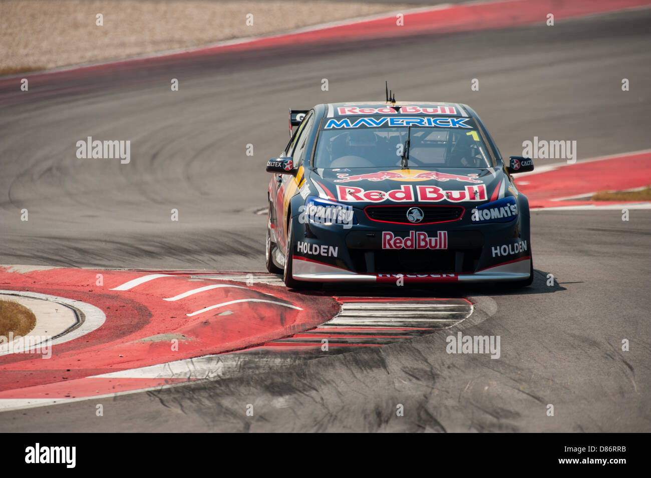 Jamie Whincup's Holden Commodore at Turn 10 of Circuit of the Americas ...